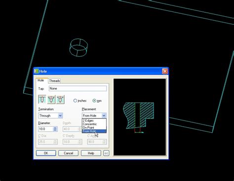 h hole command autodesk community