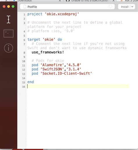Cocoapods Unable To Find A Specification For `swiftjson 314