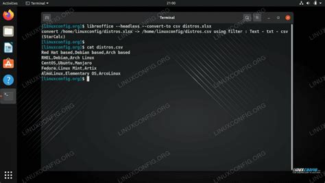 Converting Xlsx Excel Format Files To Csv On Linux Linux Tutorials Learn Linux Configuration