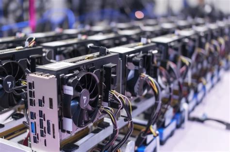 Premium AI Image Bitcoin Mining Cryptocurrency With GPU Rigs Date August