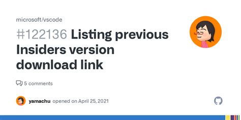 Listing Previous Insiders Version Download Link Issue Microsoft Vscode GitHub