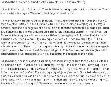 Abstract Algebra Proof Explanation Division Algorithm Mathematics