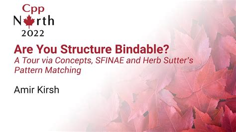 Are You Structure Bindable A Tour Via Concepts Sfinae And Herb Sutters Pattern Matching Amir