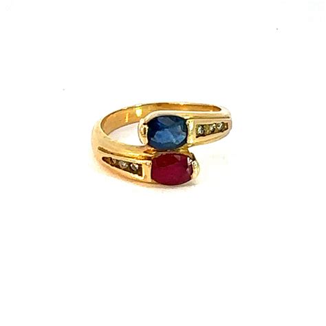 Ruby Sapphire Diamond Ring Jems Of Remuera