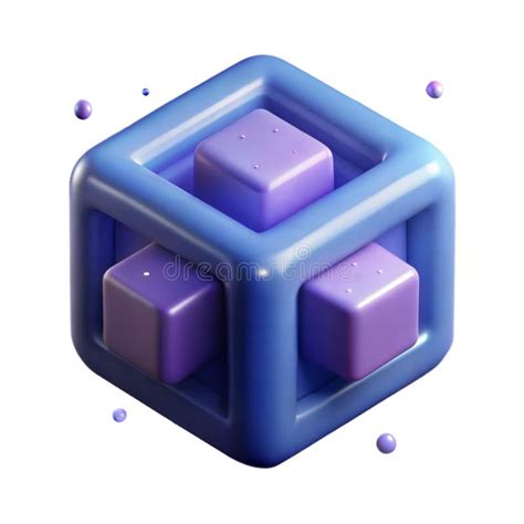 3d Icon Of Floating Data Cube With Sparkles Isolated On White Background Stock Illustration