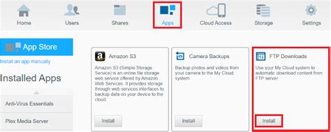 steps to install and configure ftp downloads third party app on a my