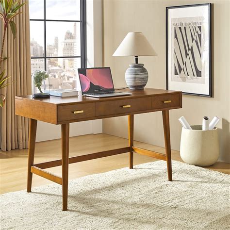 Hulala Home Erich Mid Century Modern 48 Computer Desk With Usb On