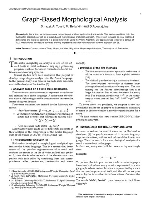 Graph Based Morphological Analysis Pdf Morphology Linguistics Automata Theory