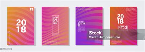 4 다채로운 계속 패턴 템플릿 디자인의 집합입니다 물결 모양의 스트립 다채로운 하프 톤 그라데이션 배경입니다 벡터 일러스트레이션 0명에 대한 스톡 벡터 아트 및 기타 이미지