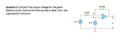 solved question 2 10 pts find the output voltage for the given