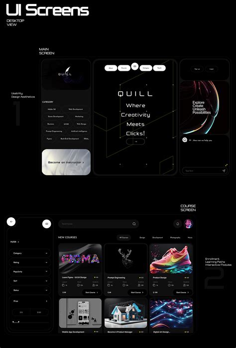 quill education website ui ux behance