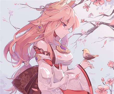 Yae Miko Genshin Impact Drawn By Avului Danbooru