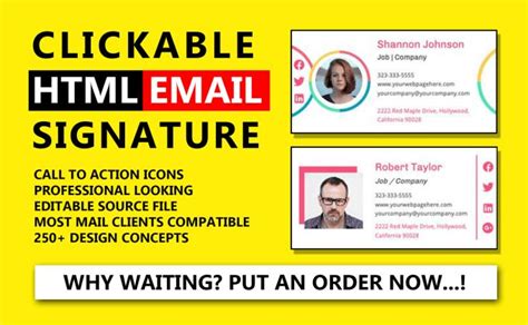 create clickable html email signature outlook signature