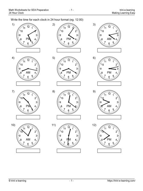 time 24 hour clock 1 pdf