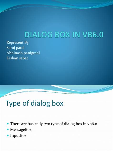 Vb6 Dialog Boxes Pdf