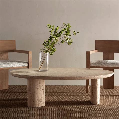 Nordic Living Room Furniture Marble Stone Table Natural Large Beige