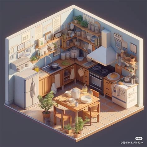 Blender 3d Render Midjourney Ai Country Kitchen Cute Game Aesthetics