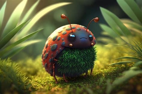 Premium Ai Image A Bug With A Green Grass Around It Premium Ai Image A Bug With A Green Grass Around It
