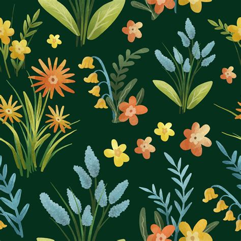 Spring Flowers Seamless Pattern 48043801 Vector Art At Vecteezy