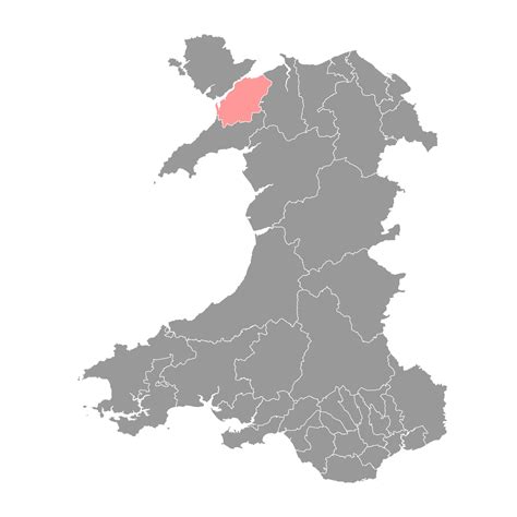 District Of Arfon Map District Of Wales Vector Illustration 25450922 Vector Art At Vecteezy