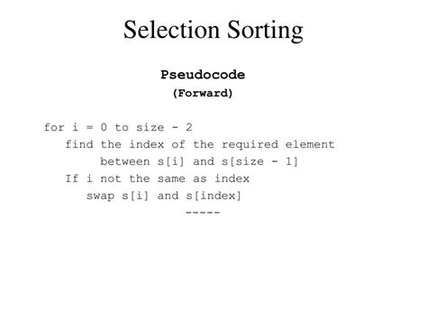 Ppt Selection Sorting Powerpoint Presentation Free Download Id6940601