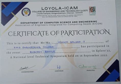 Ashwin Balaaji Jagadish On Linkedin Event Attended By Me And My Friend At Loyola Icam The