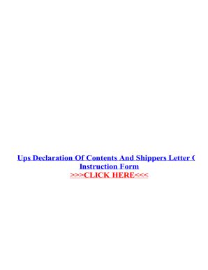 Ups Declaration Of Contents And Shippers Letter Of Instruction Form Fill And Sign Printable