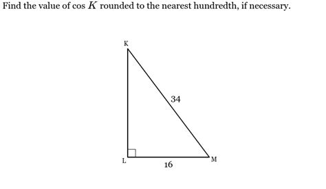 find the value of cosk rounded to the nearest hundredth if necessary