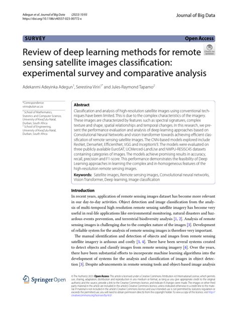Review Of Deep Learning Methods For Remote Sensing Satellite Images