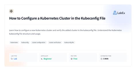 how to configure a kubernetes cluster in the kubeconfig file labex
