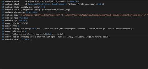 shopify node serve error · issue 1648 · shopify shopify cli · github