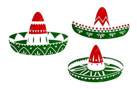Sombreros Mexicanos Con Los Colores De La Bandera Nacional Las