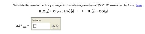 Solved Calculate The Standard Entropy Change For The Chegg Com