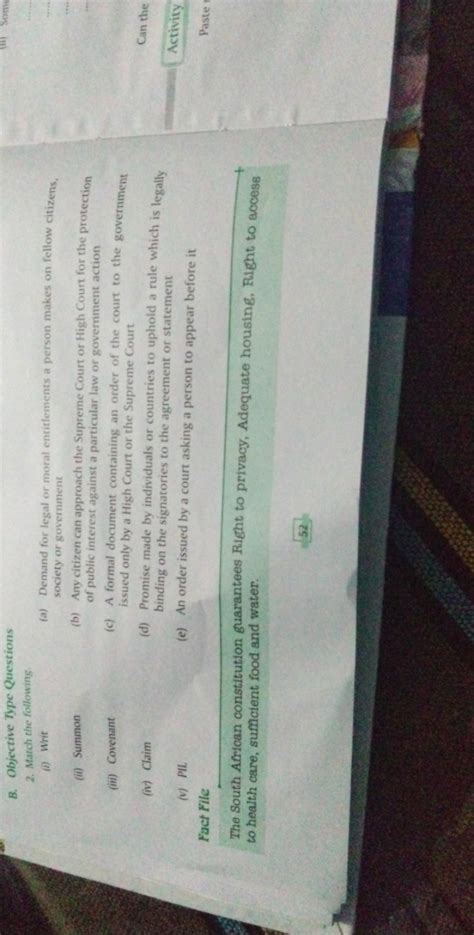 B Objective Type Questions2 Match The Following I Writ A Demand F