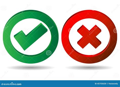 Right And Wrong Stock Vector Illustration Of Cross Cancel 45755628