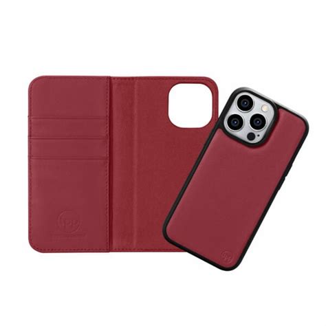 Iphone Pro Max Leather Wallet Case Red Fone Express