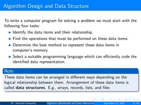 algorithm specification and data abstraction pdf
