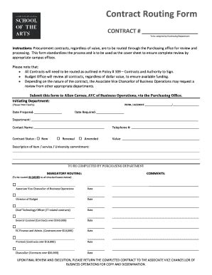 Contract Routing Form Fill Online Printable Fillable Blank PdfFiller