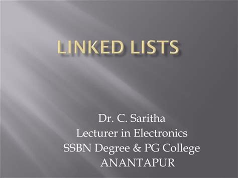 Linked Lists Ppt