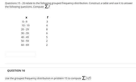Solved Questions Relate To The Following Grouped Chegg