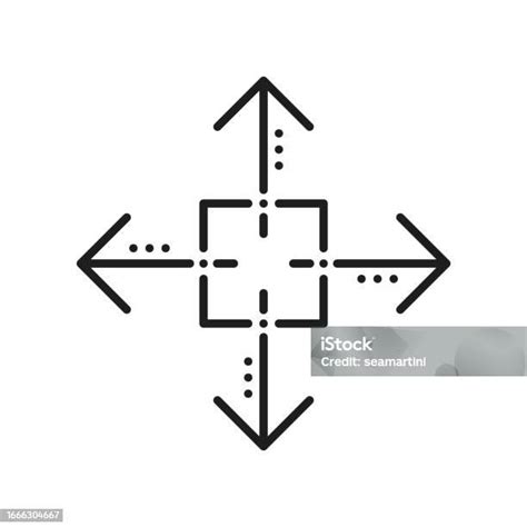 resize and scale vector line icon reduce expand stock illustration