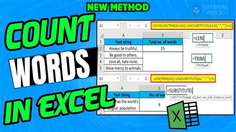 How To Count Words In Excel Step By Step Youtube