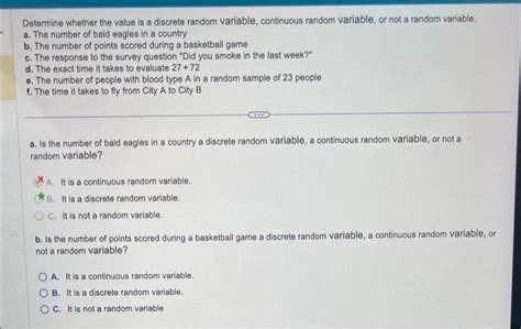 solved determine whether the value is a discrete random