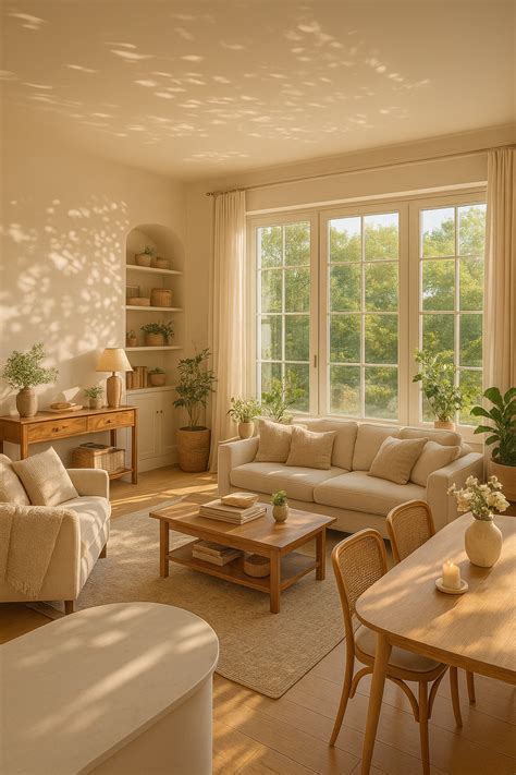 Sunlit Cozy Living Room Aesthetic Warm Minimalist Home Decor Calm
