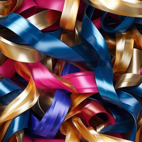Premium Photo | A close up of a pile of colorful ribbons on a table generative ai