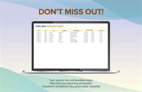 Tool Box Sign Out Sheet Template In Excel Google Sheets Download Template Net
