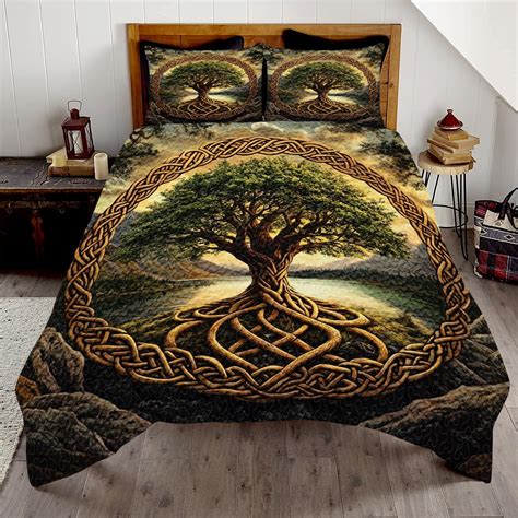Nareda Tree Of Life Quilt Set Yggdrasil Quilt Bed Sets