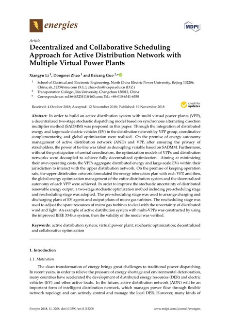 Pdf Decentralized And Collaborative Scheduling Approach For Active
