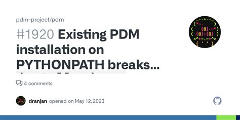 existing pdm installation on pythonpath breaks `install pdm py` · issue