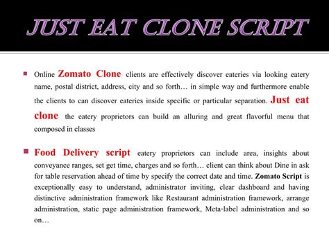 Ppt Zomato Script Just Eat Script Food Delivery Script Powerpoint